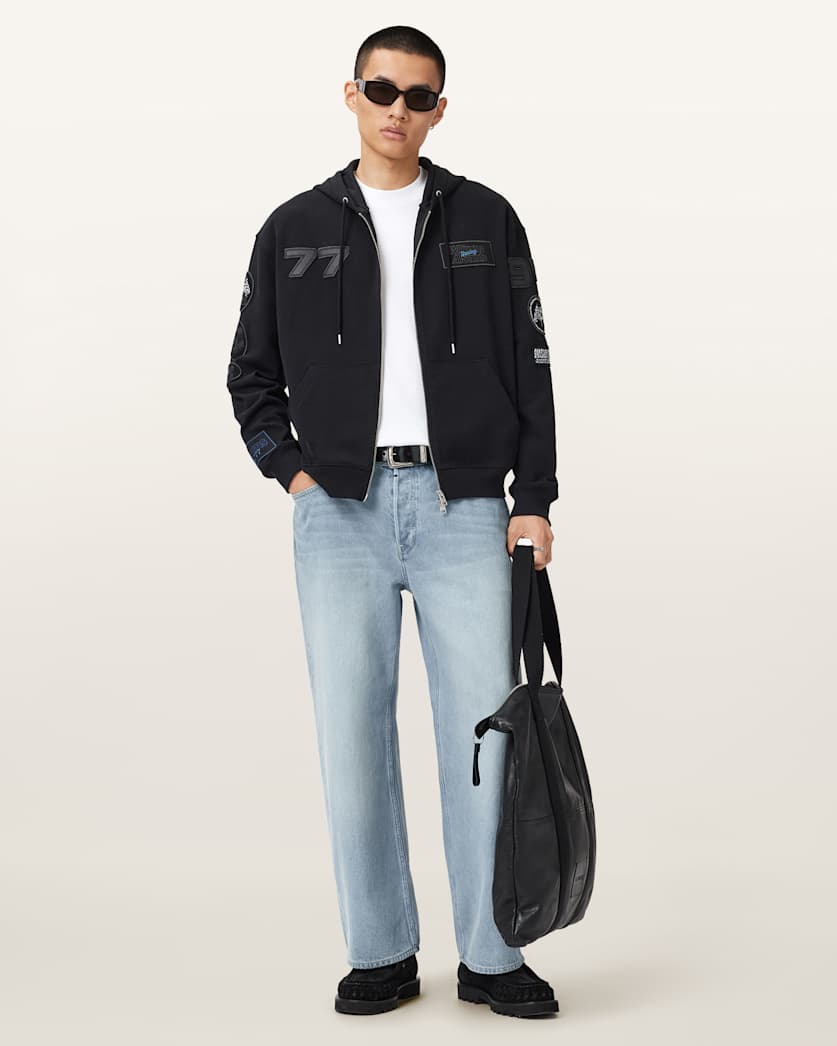 Williams X AllSaints Apex Zip Sweatshirt Jet Black | ALLSAINTS